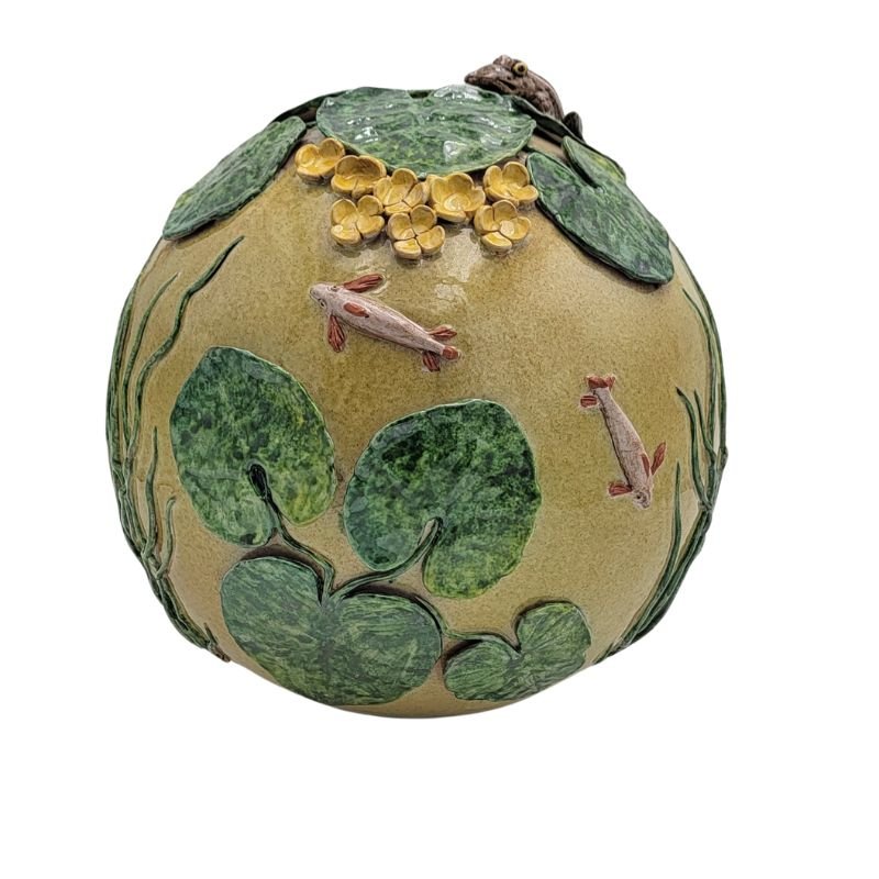 Ceramic pond scene sphere – Ardsley Barrett